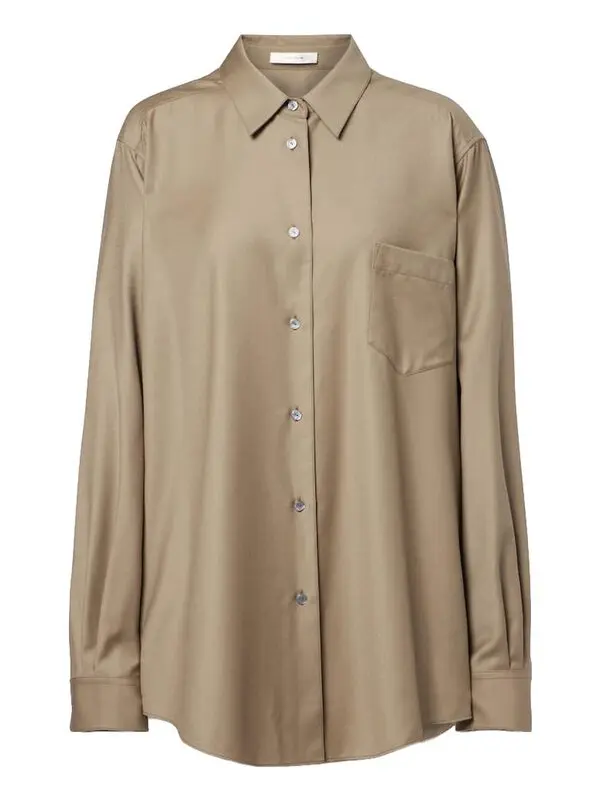 THE ROW Pino Virgin Wool Shirt - Beige