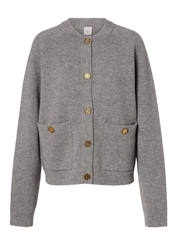 TOTEME Cashmere And Wool-blend Cardigan - Grey