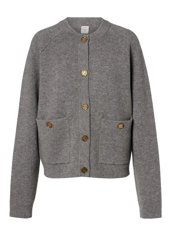 TOTEME Cashmere And Wool-blend Cardigan - Grey