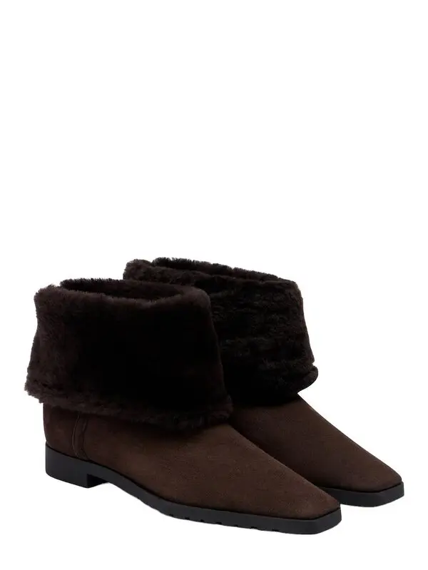 TOTÊME Shearling-lined Suede Ankle Boots - Brown