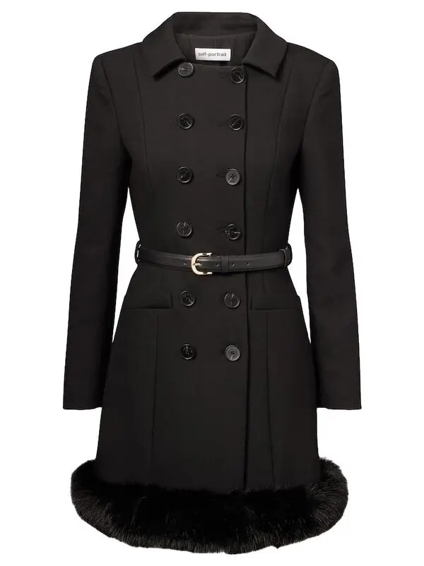 SELF-PORTRAIT Belted Blazer Dress - Black