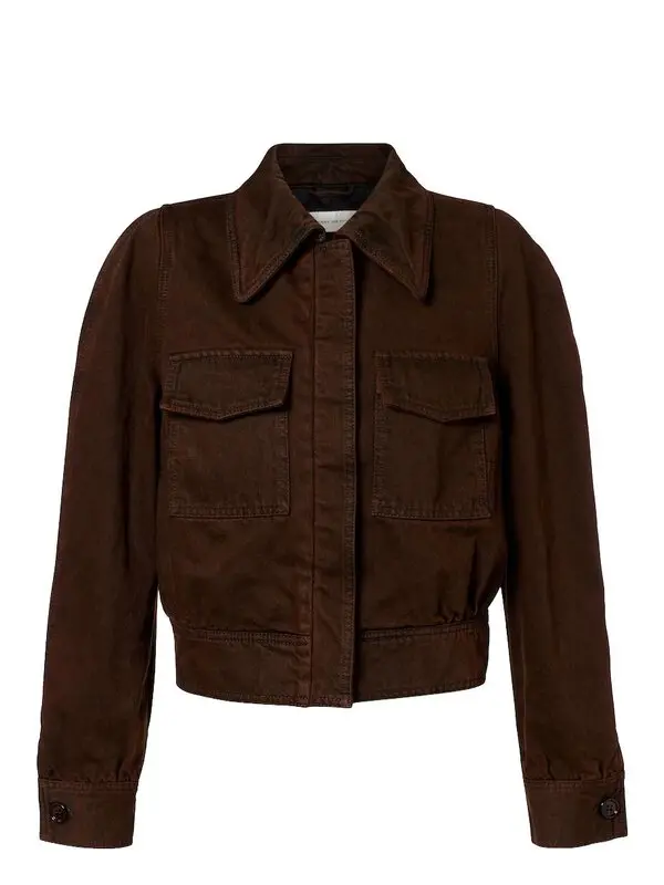 Dries Van Noten Cropped Denim Jacket - Brown