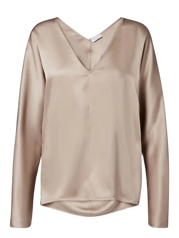 Brunello Cucinelli Silk Blouse - Grey