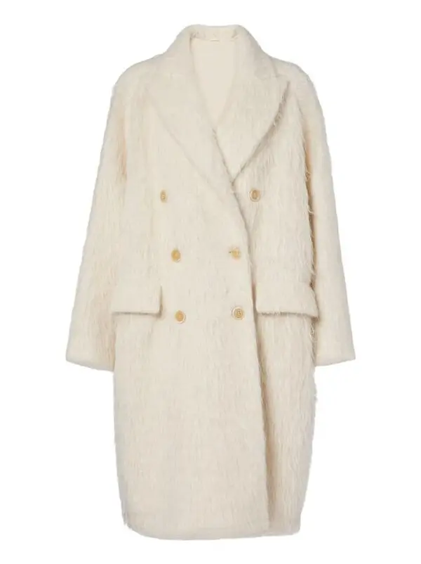 Brunello Cucinelli Double-breasted Alpaca-blend Coat - White