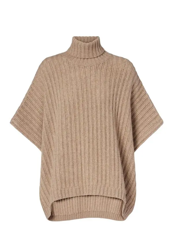 Brunello Cucinelli Ribbed-knit Cashmere Turtleneck Sweater - Beige