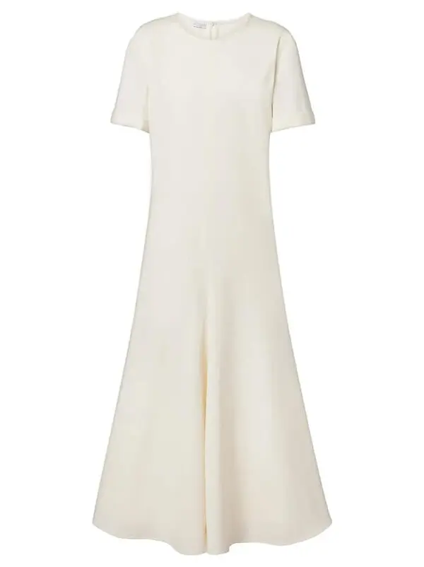 Brunello Cucinelli Wool-blend Midi Dress - White