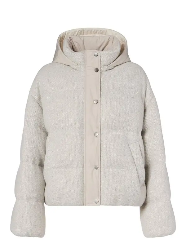 Brunello Cucinelli Cashmere-blend Down Jacket - Grey