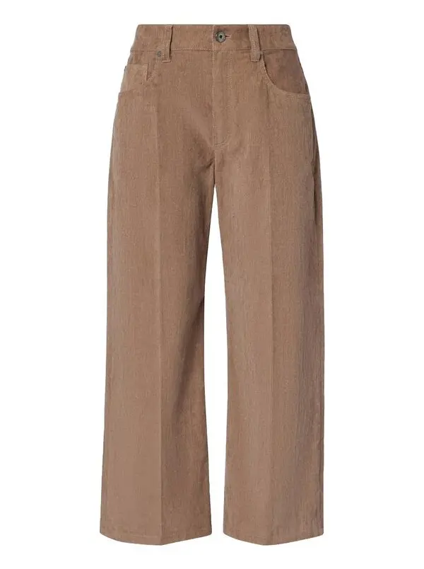 Brunello Cucinelli Monili Cotton Corduroy Straight Pants - Brown