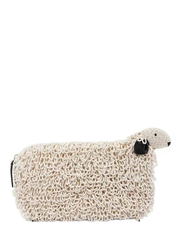 Staud Dolly Beaded Clutch - White