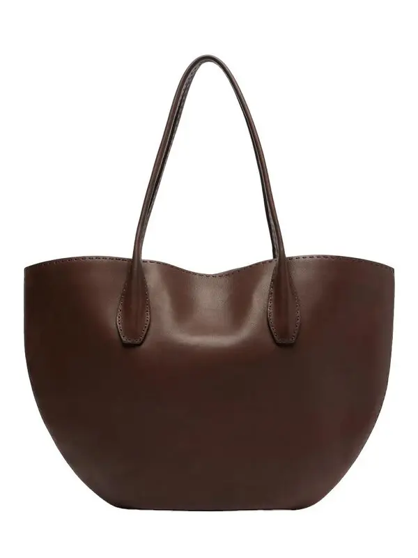 THE ROW Alger Leather Tote Bag - Brown