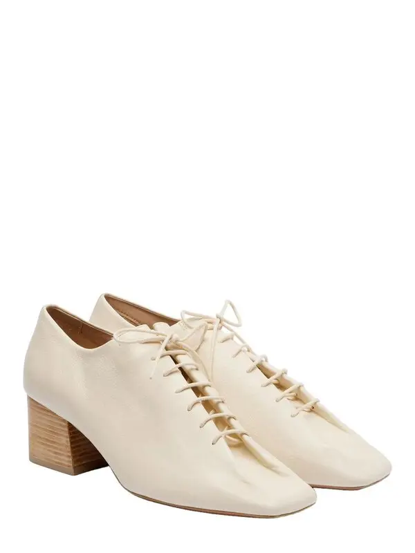 LEMAIRE Souris 55 Leather Derby Pumps - White
