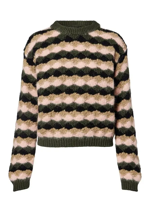 Moncler Striped Wool And Alpaca-blend Sweater - Multicoloured