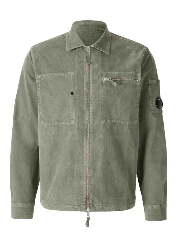 C.P. COMPANY Corduroy Jacket With Zipper - Green