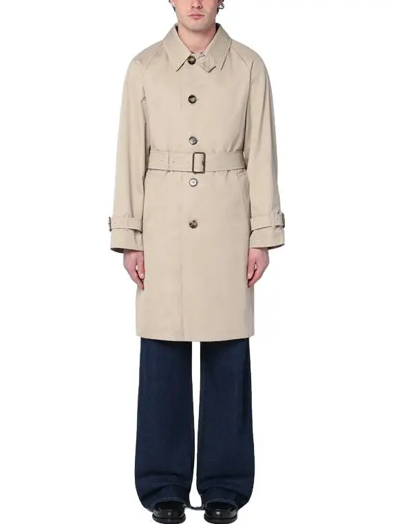 Burberry Trench Coat With Belt - Beige