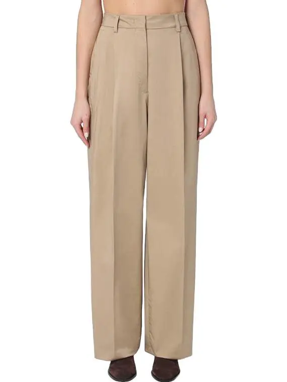 THE LATEST Wide Leg Axel Trousers - Beige