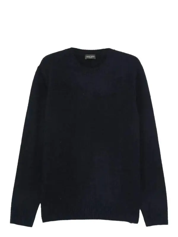 ROBERTO COLLINA Casentino-effect Crewneck Sweater - Blue