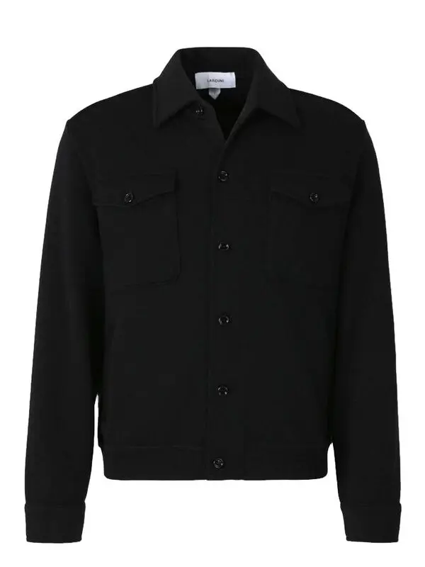 LARDINI Merino Wool Cardigan - Black