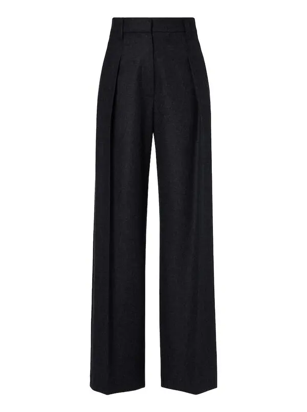Brunello Cucinelli Virgin Wool Straight Leg Pants - Grey