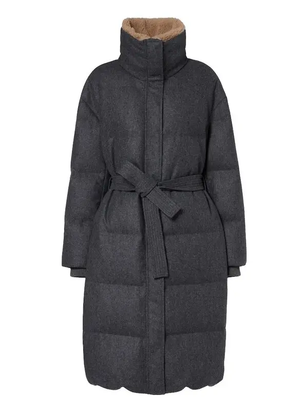 Brunello Cucinelli Virgin Wool Down Coat - Grey