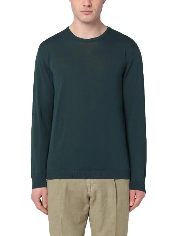 ROBERTO COLLINA Cotton Round-neck Sweater - Green