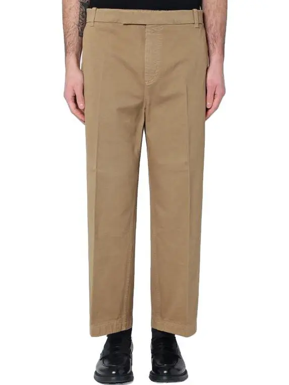 Thom Browne Khaki Cotton Trousers - Green