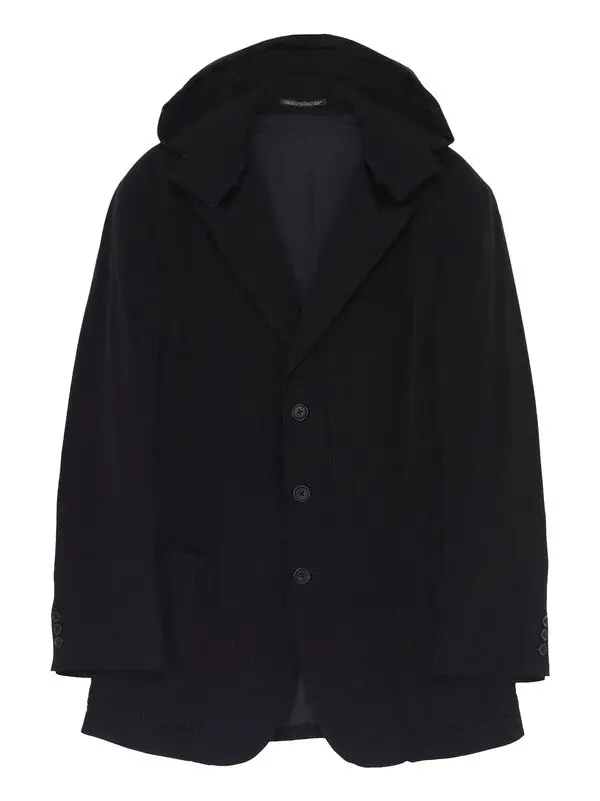 YOHJI YAMAMOTO POUR HOMME Padded Hooded Jacket - Black