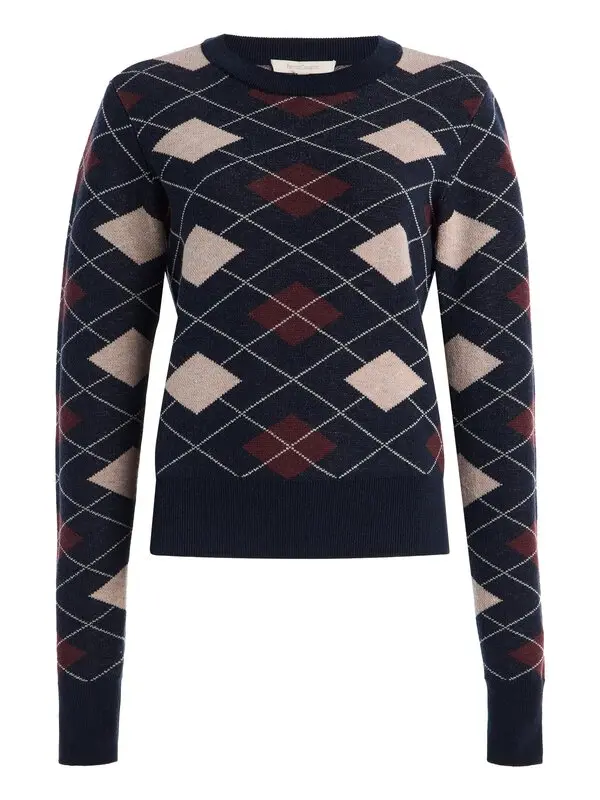 FAVORITE DAUGHTER The Henry Argyle Sweater - Navy