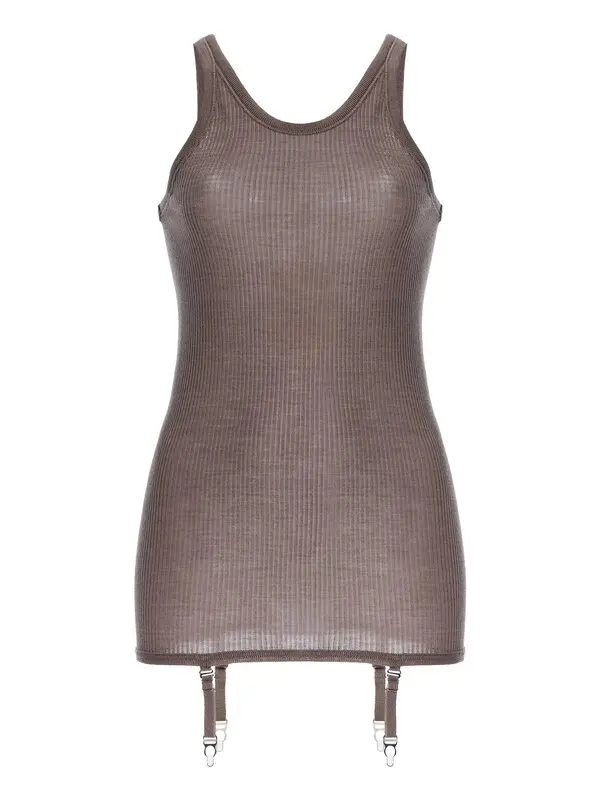 LEMAIRE Ribbed Wool Tank Top - Grey