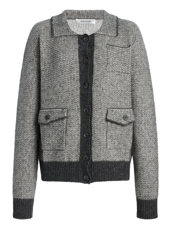 AYA MUSE Avel Wool, Cashmere, And Silk Cardigan - Grey