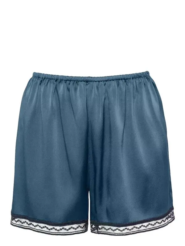ERES Lace Trim Pajama Shorts - Blue