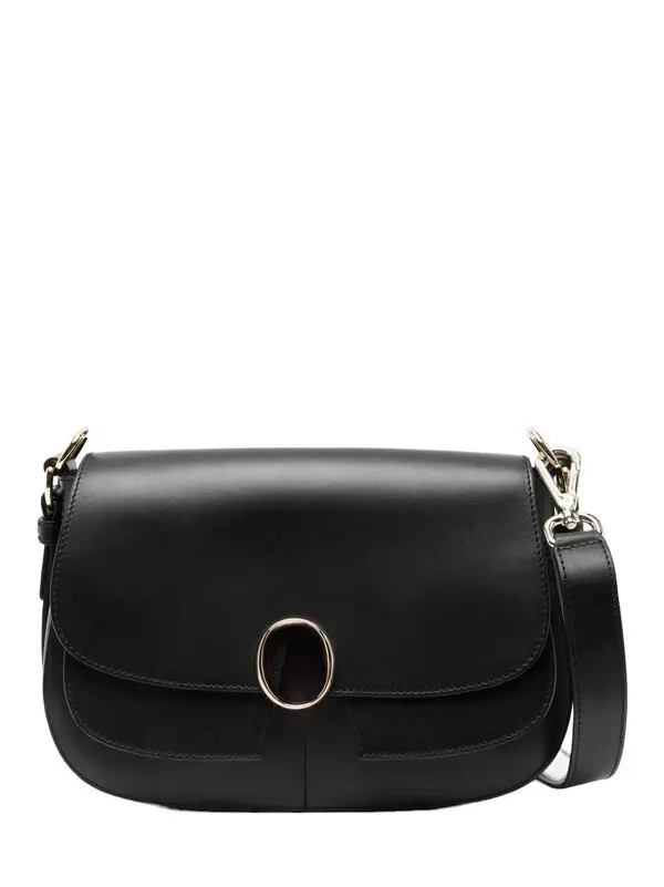 ORTIGNI Leather Shoulder Bag - Black