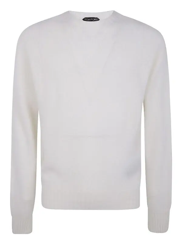 TOM FORD Scottish Teasel Cashmere Crew Neck - White