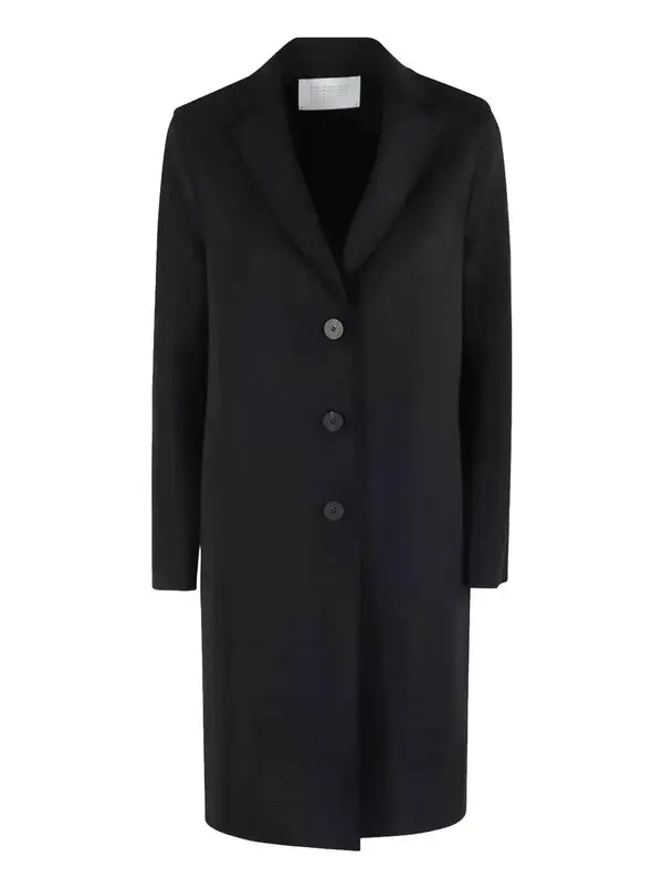 Harris Wharf London Virgin Wool Single-breasted Coat - Black