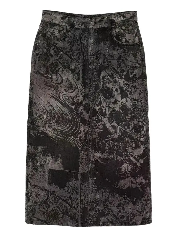 JNBY Printed Midi Skirt - Black