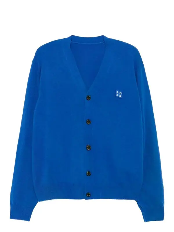 ADER ERROR Logo-embroidered Cardigan - Blue