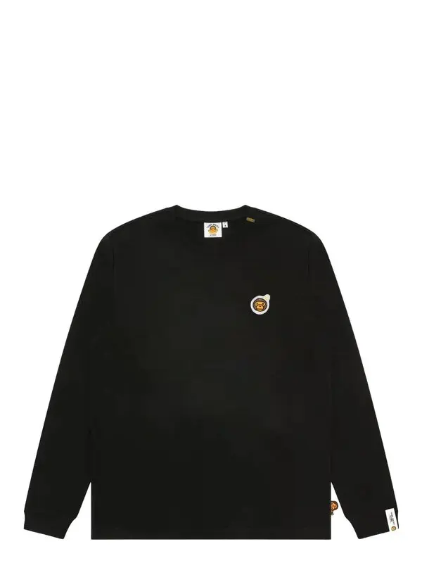 A BATHING APE Graphic Print Long Sleeve T-shirt - Black