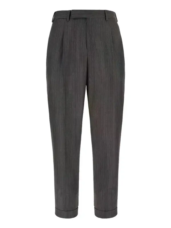 PT TORINO Pinstripe Pleated Trousers - Grey
