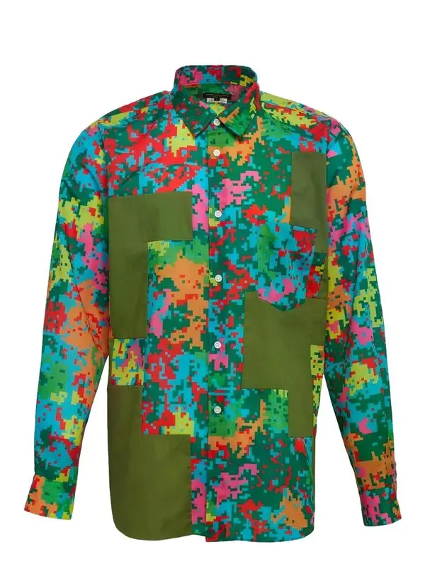 Comme Des Garçons Patchwork Printed Shirt - Green