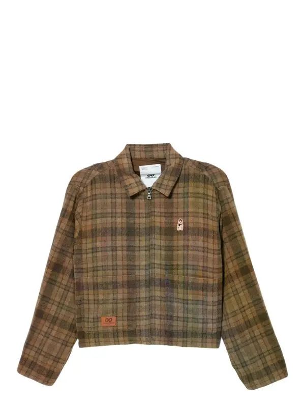 CHOCOOLATE Logo-patch Checked Jacket - Brown
