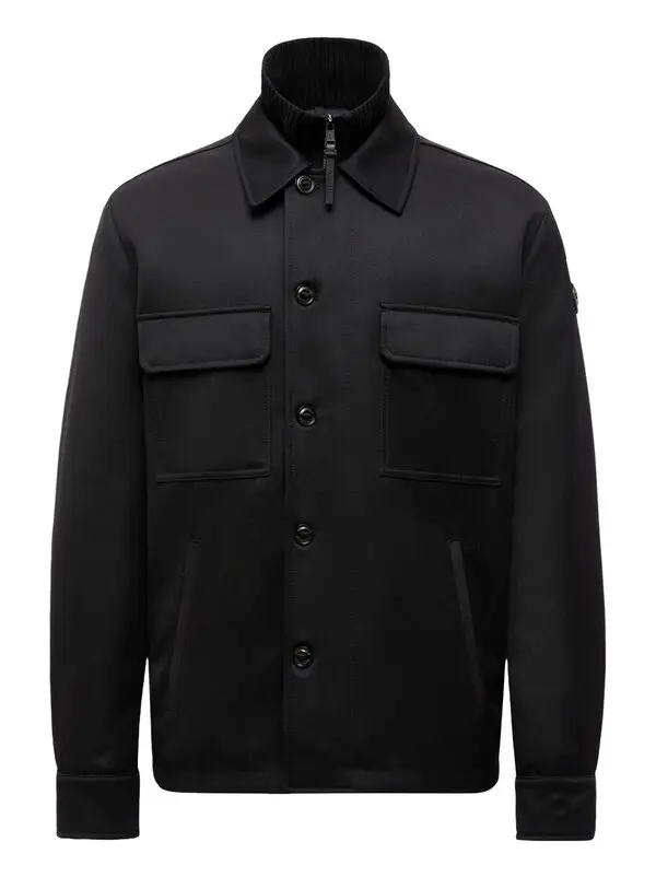 Moncler Malte Wool Down Shirt Jacket - Black