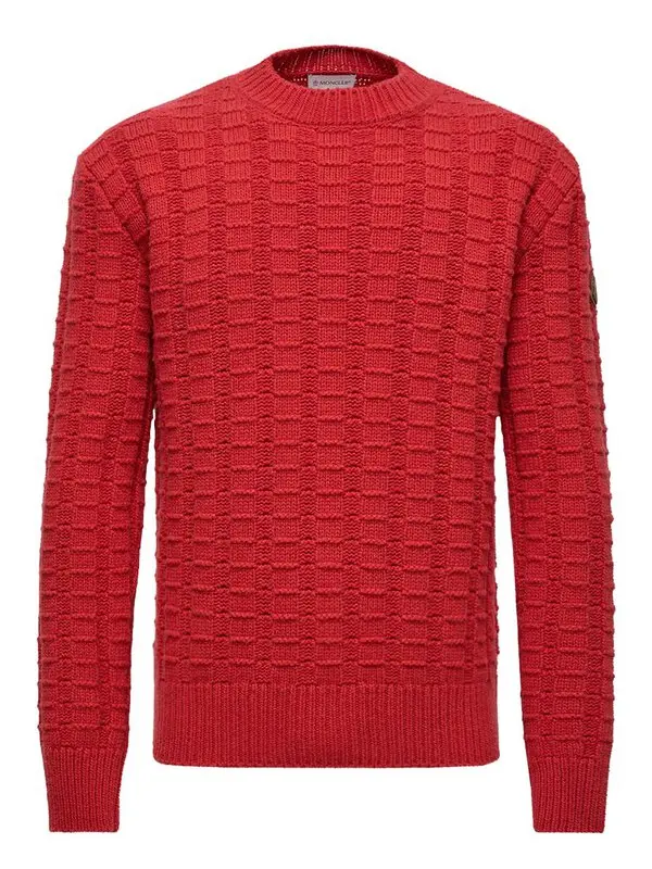 Moncler Wool And Cashmere Crew Neck Sweater - Red