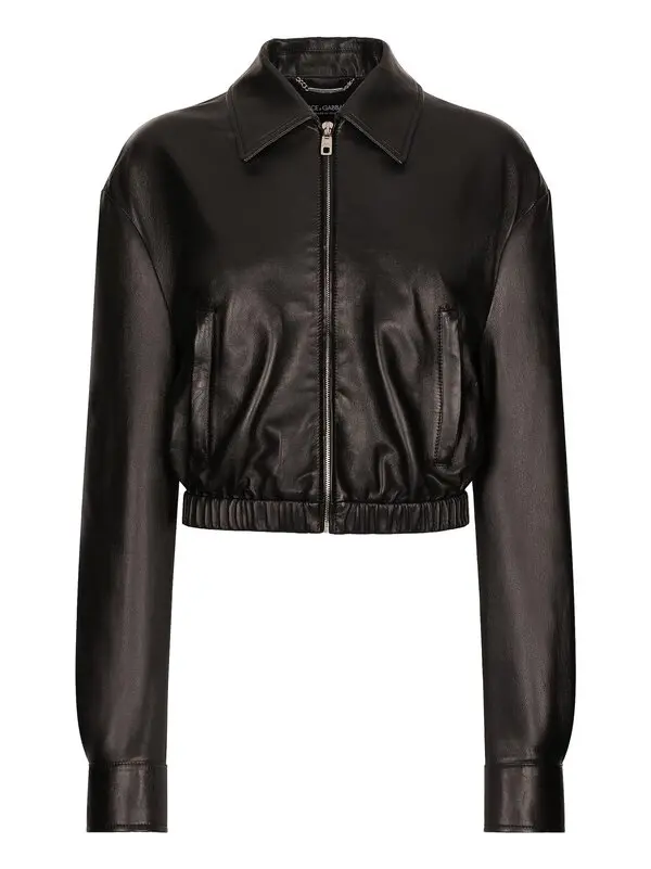 Dolce & Gabbana Lambskin Bomber Jacket - Black