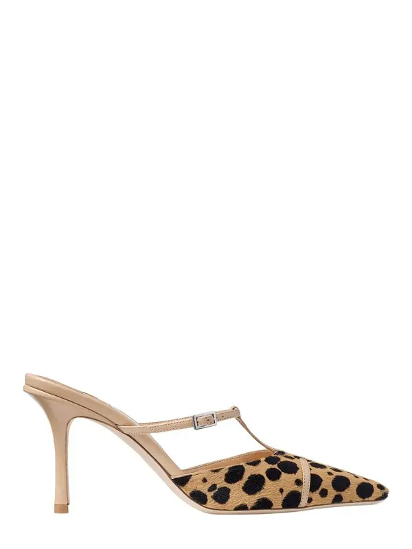 JIMMY CHOO X Conner Ives Gloria Leopard Mules - Neutral