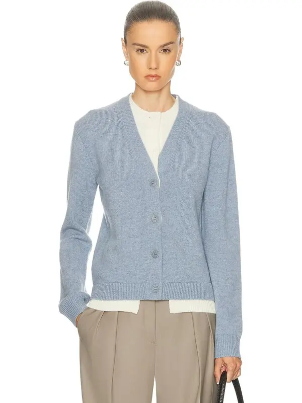 JW Anderson Contrast Layered Cardigan - Blue Melange