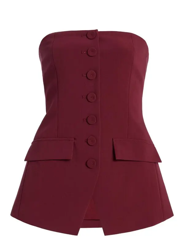 FAVORITE DAUGHTER Phoebe Bustier Top - Burgundy
