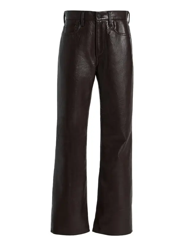 Citizens Of Humanity Genova Low-rise Bootcut Leather Pants - Brown