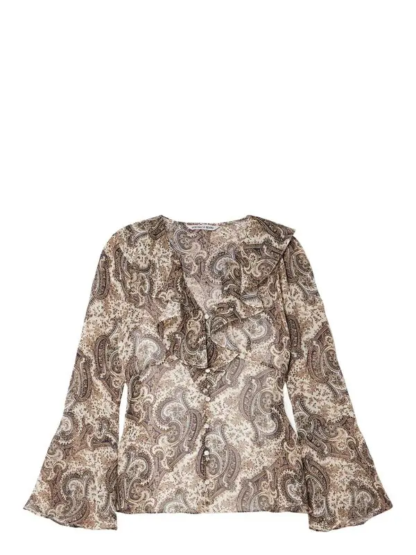 Veronica Beard Kyrie Ruffled Paisley-print Silk-georgette Blouse - Multi