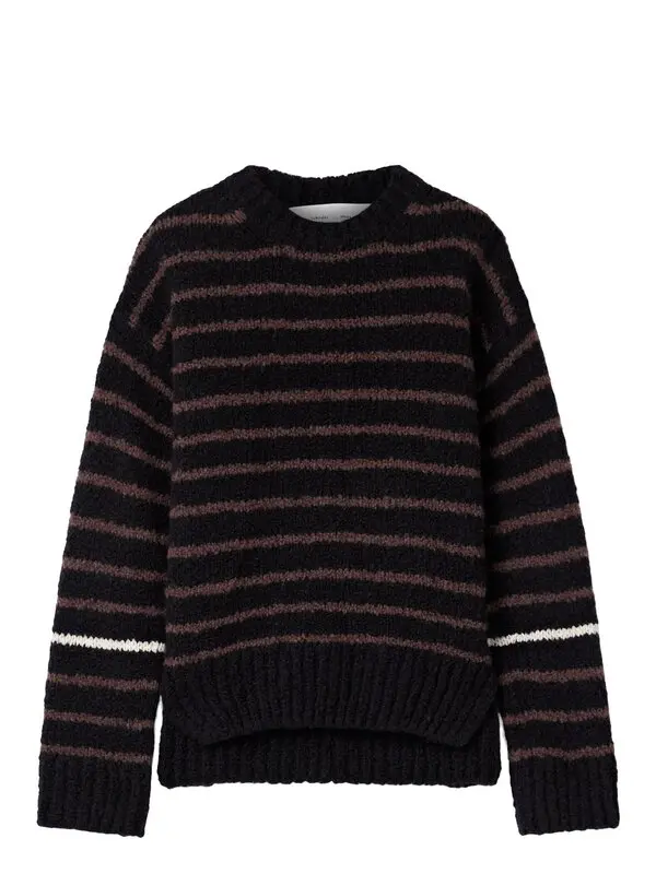 Proenza Schouler White Label Leonie Striped Wool Sweater - Black