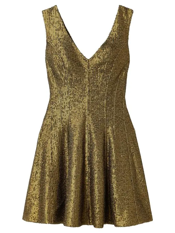 Norma Kamali Grace Sequined Mini Dress - Gold