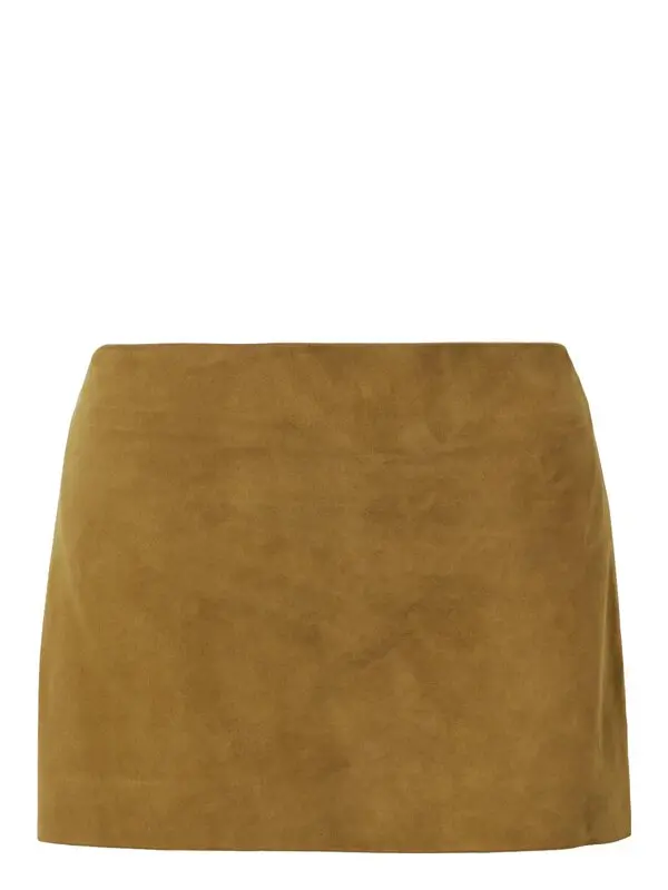 Khaite Jett Suede Mini Skirt - Brown